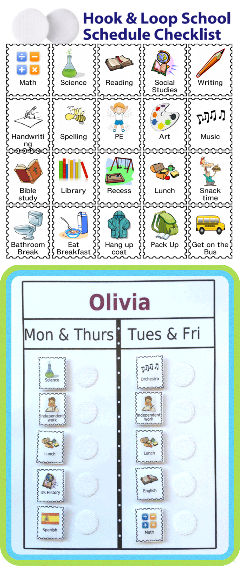 20 Printed Picture Clips for Kids