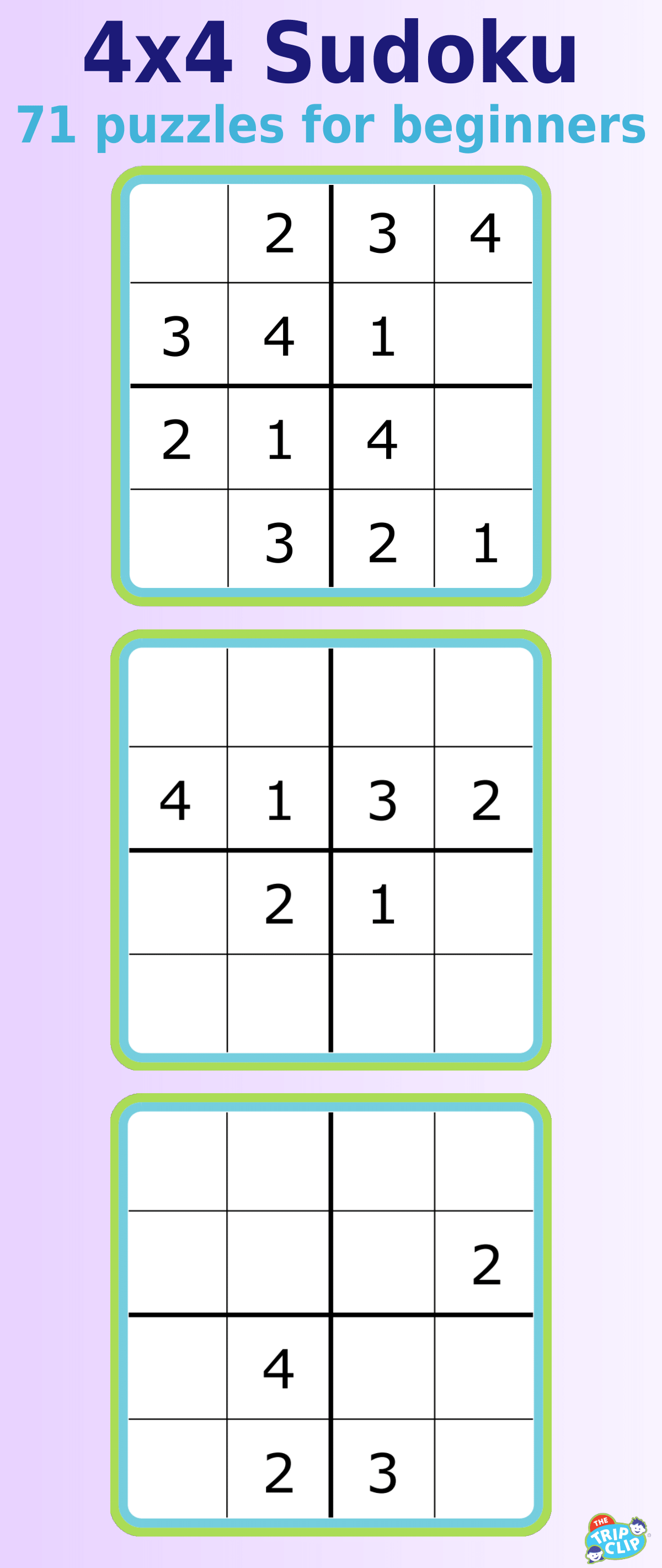 71 4x4 Sudoku Puzzles