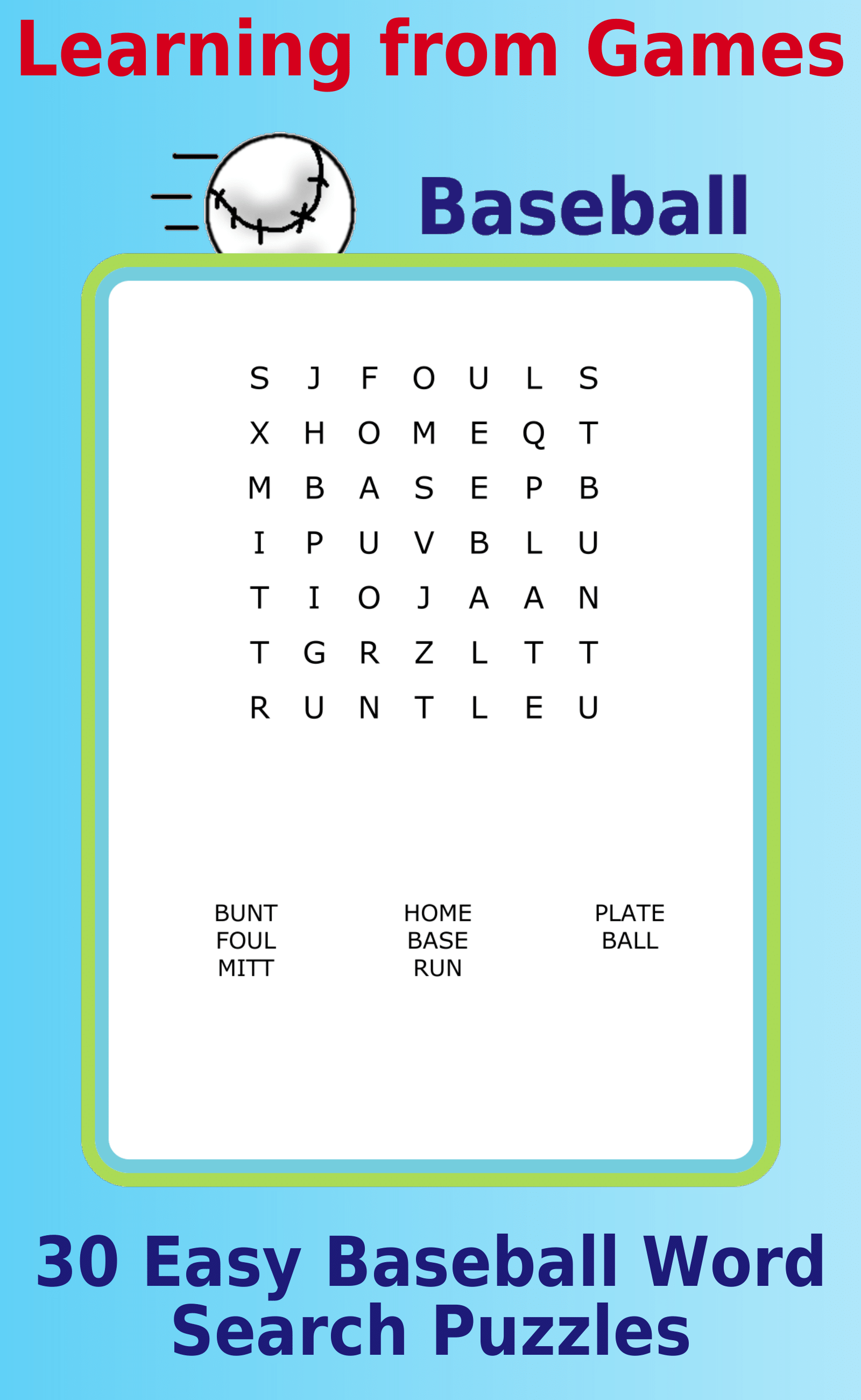 Baseball Word Search (PDF)