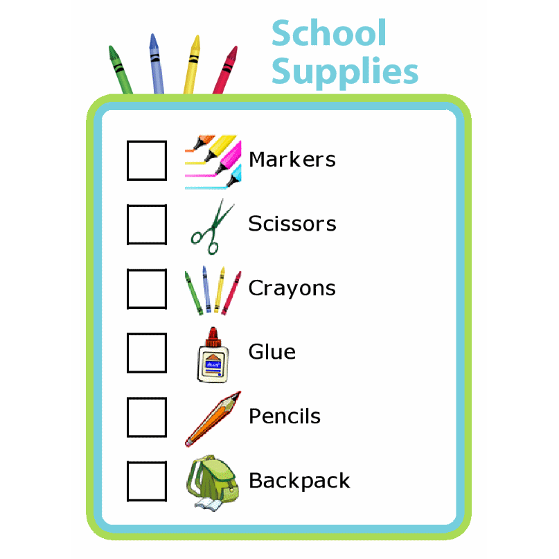 Editable School Supplies Shopping Lists w/ Pictures: Mobile & Printed