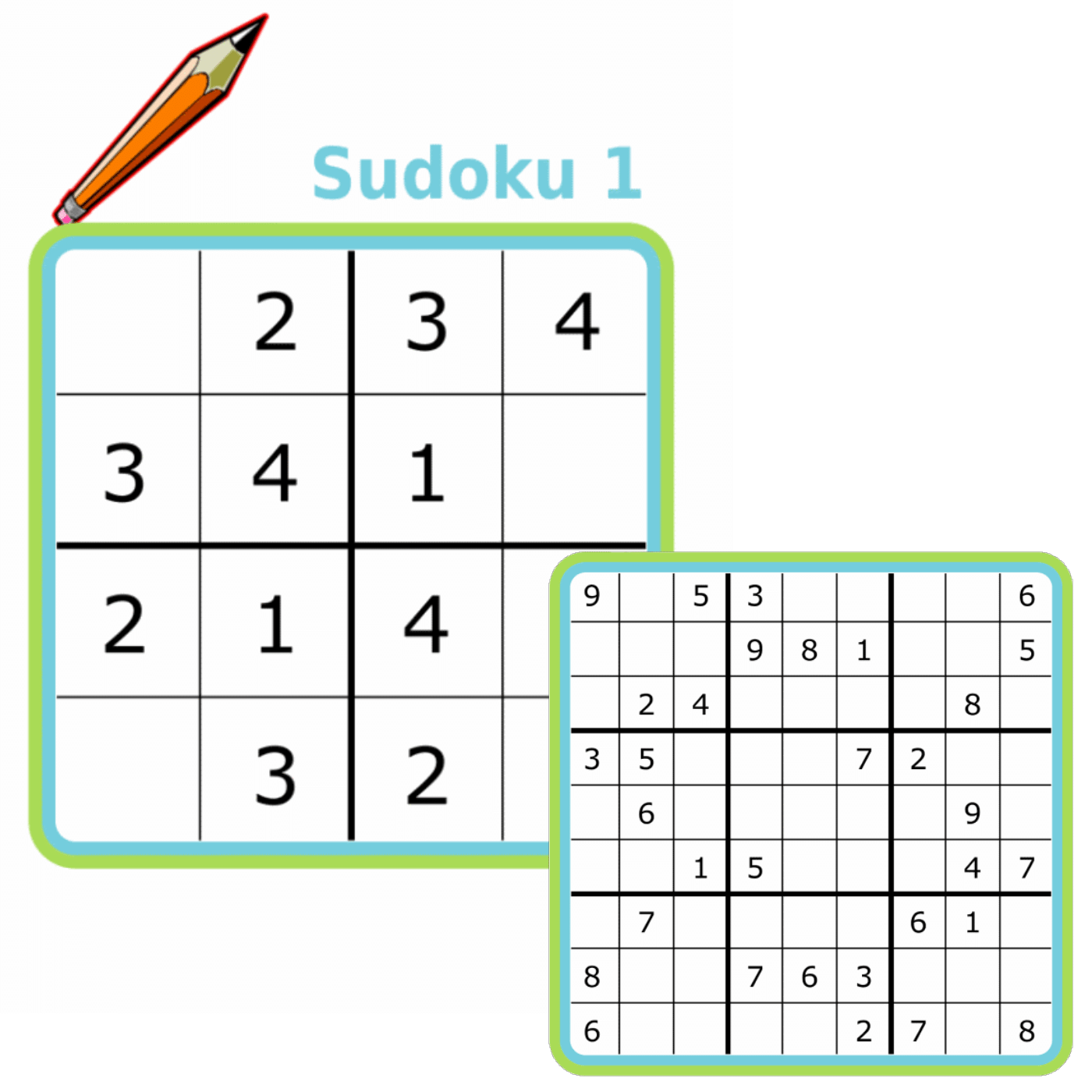 270 Printable Sudoku Puzzles: 4x4, 6x6, & 9x9