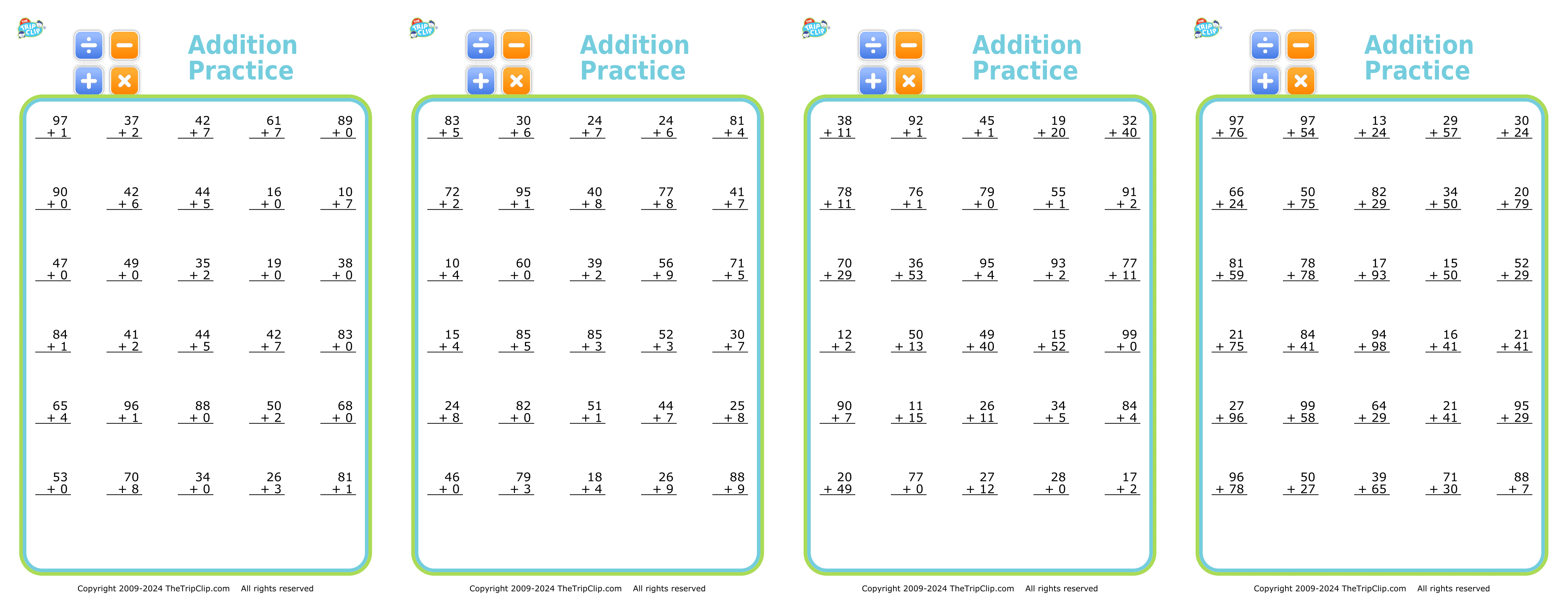 Math: 2-Digit Addition (PDF)