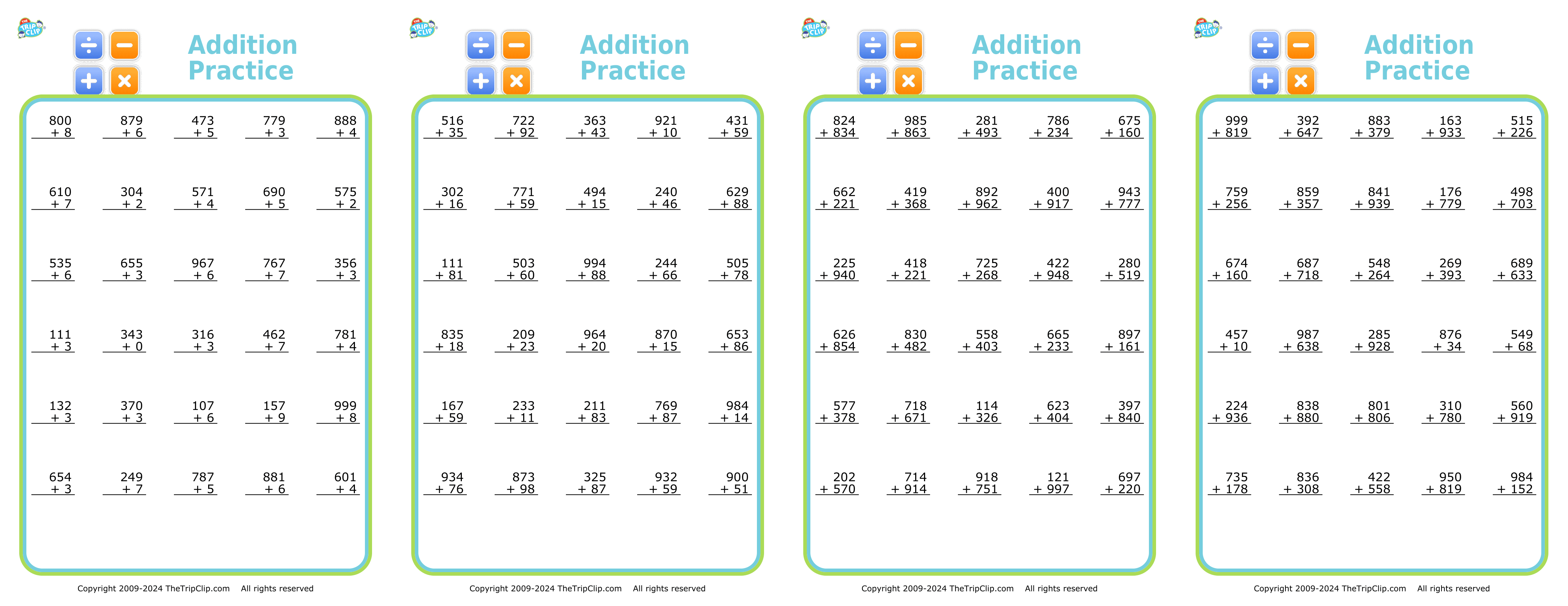 Math: 3-Digit Addition (PDF)