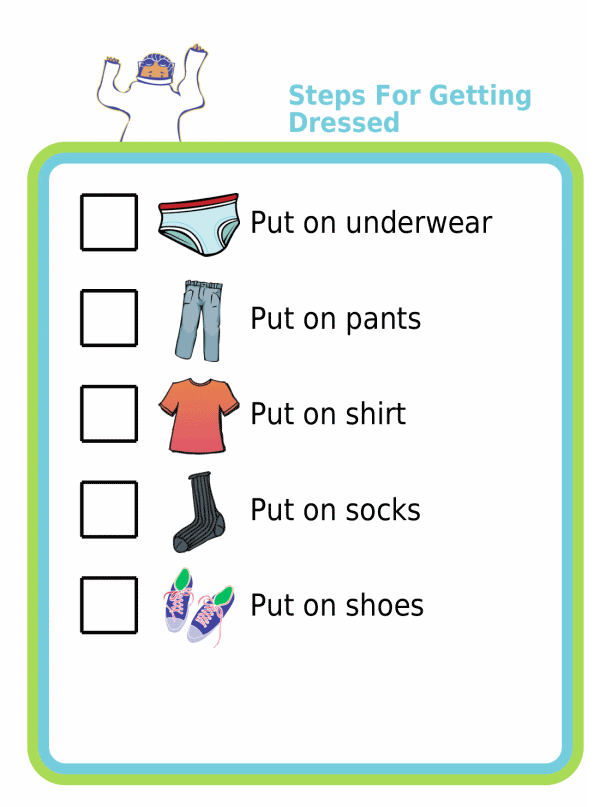 Printable Getting Dressed Visual Schedule