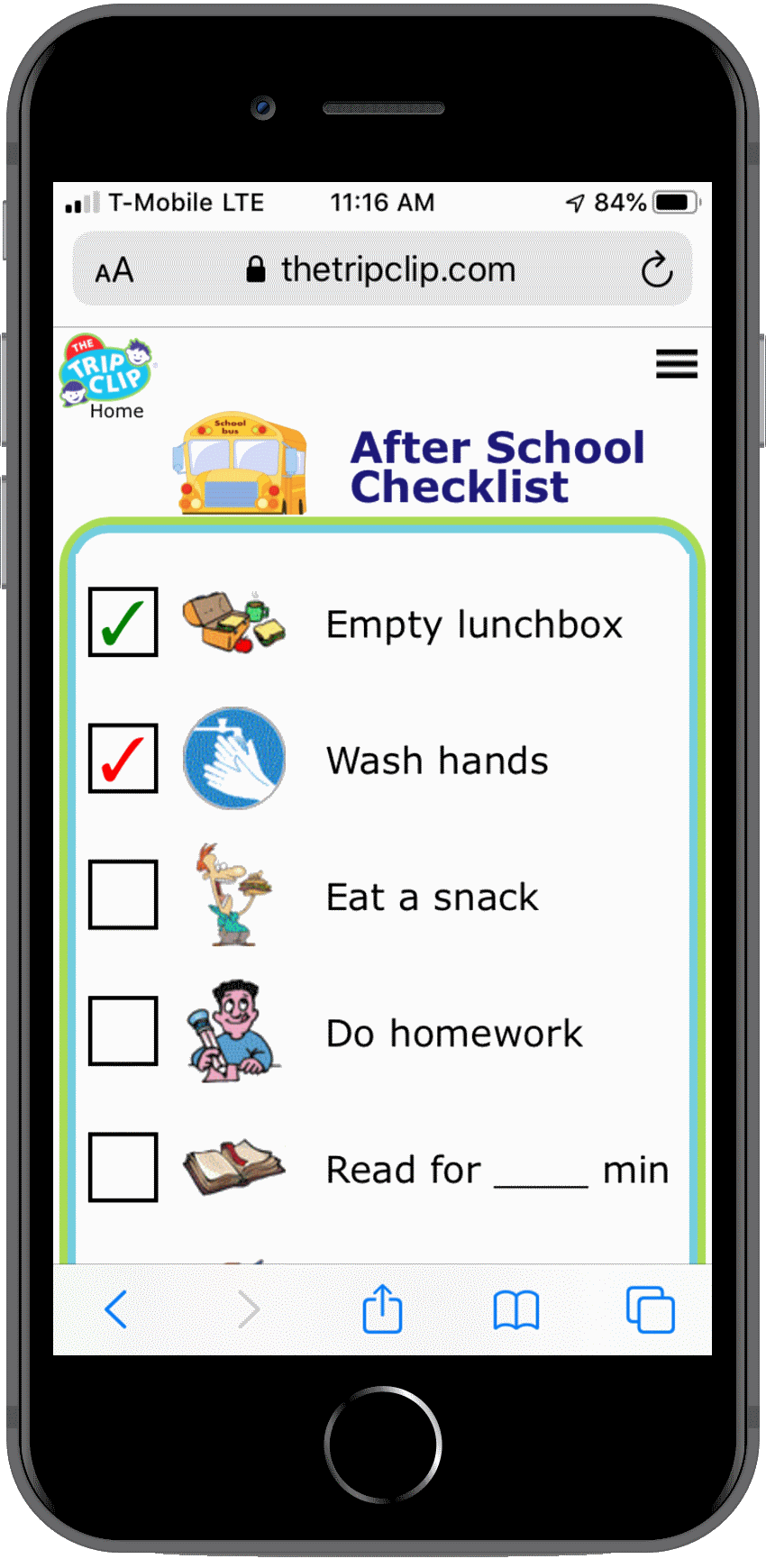 Editable After School Picture Checklists: Mobile & Printed
