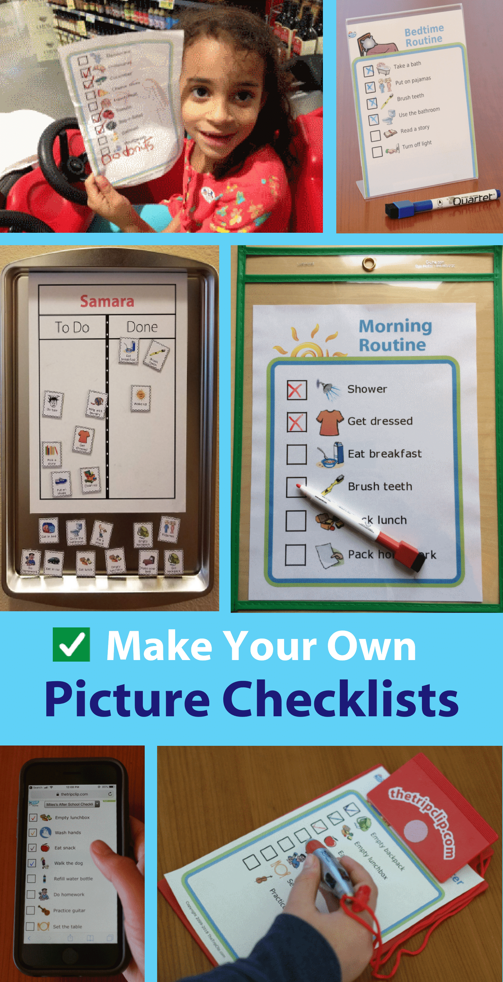 Displaying The Trip Clip Picture Checklists