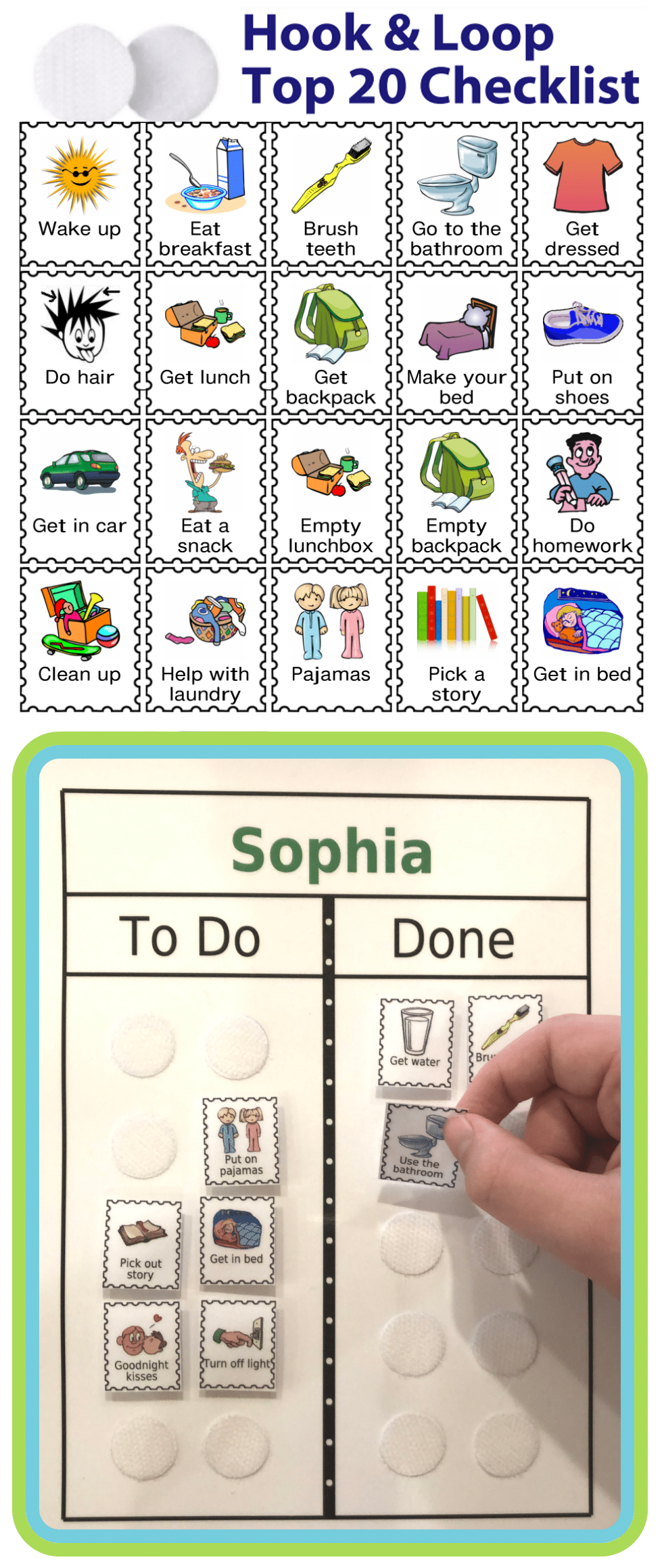 20 Printed Picture Clips for Kids