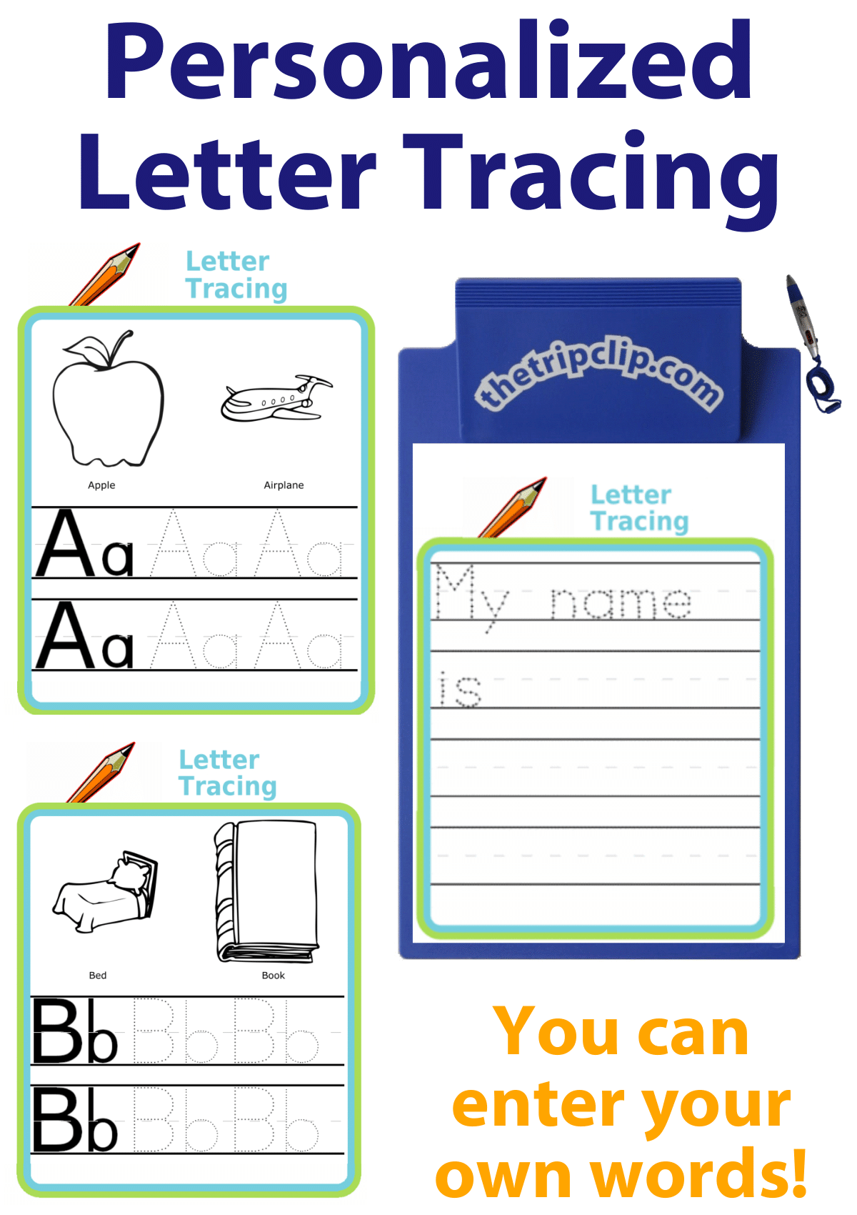 Custom Letter Tracing: Letters, Numbers, Thank You Notes