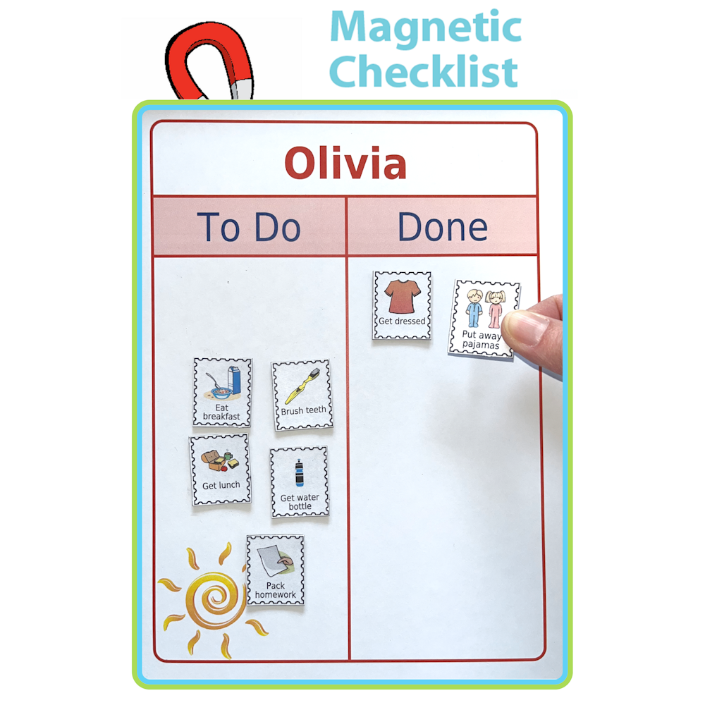 Make a Magnetic Checklist For Your Kids