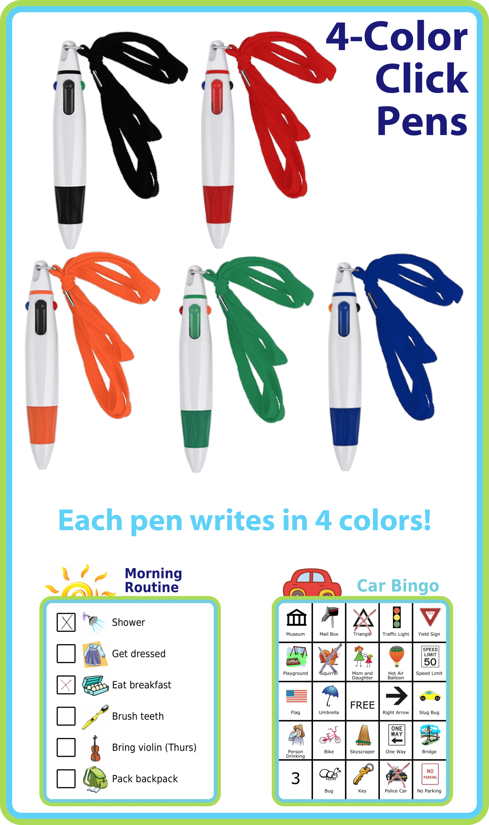 The Trip Clip 4-Color Click Pen