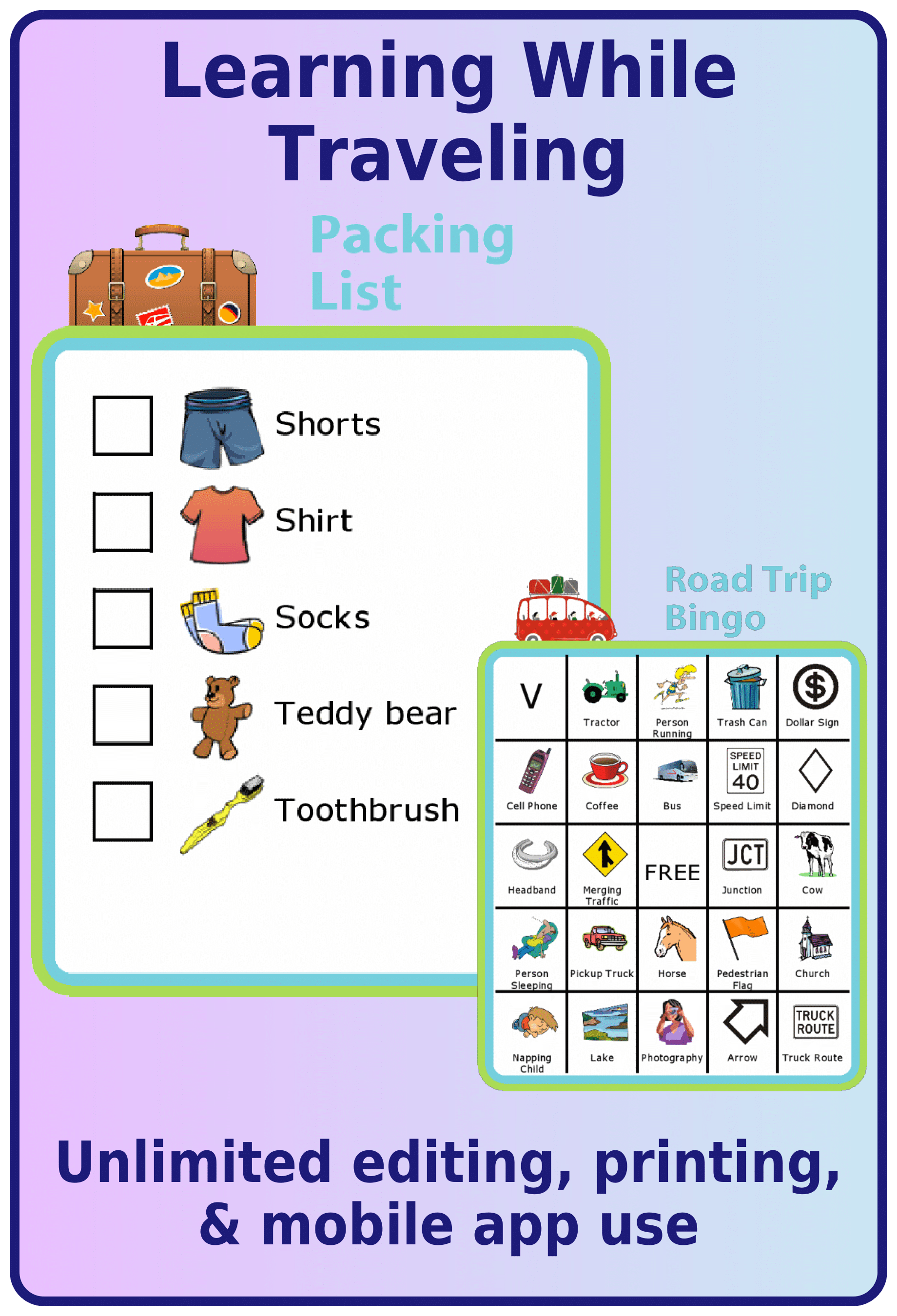 Printable Travel Activities For Kids - The Trip Clip