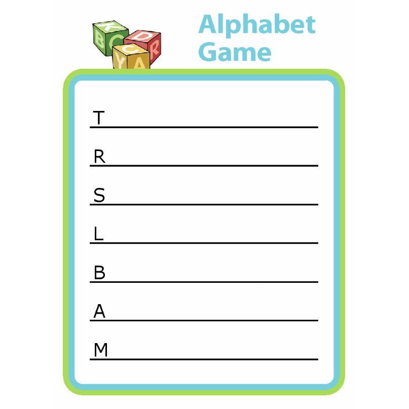 Create & Print Unlimited First Letter Alphabet Game Worksheets