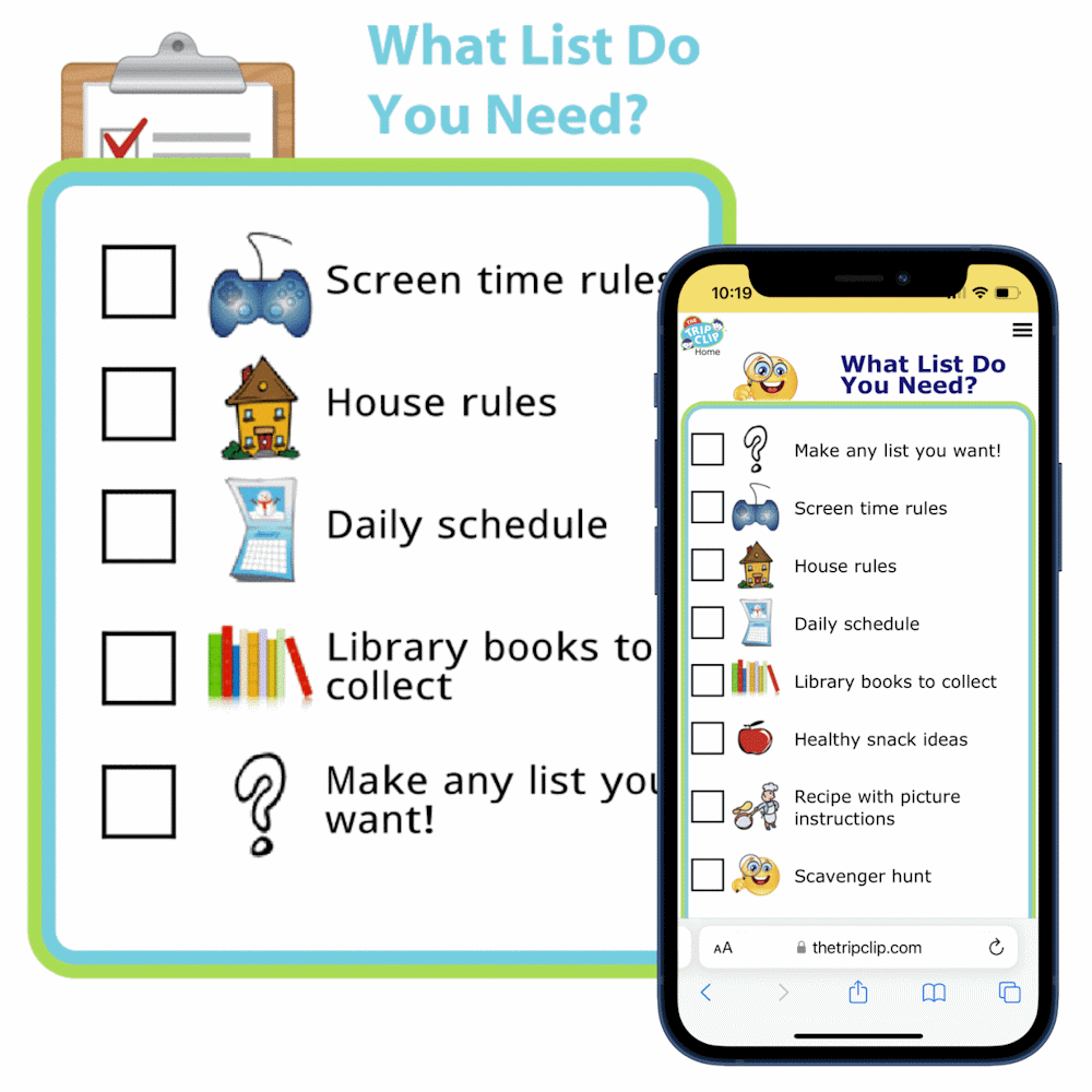Editable Picture Lists for Kids: Mobile & Printed