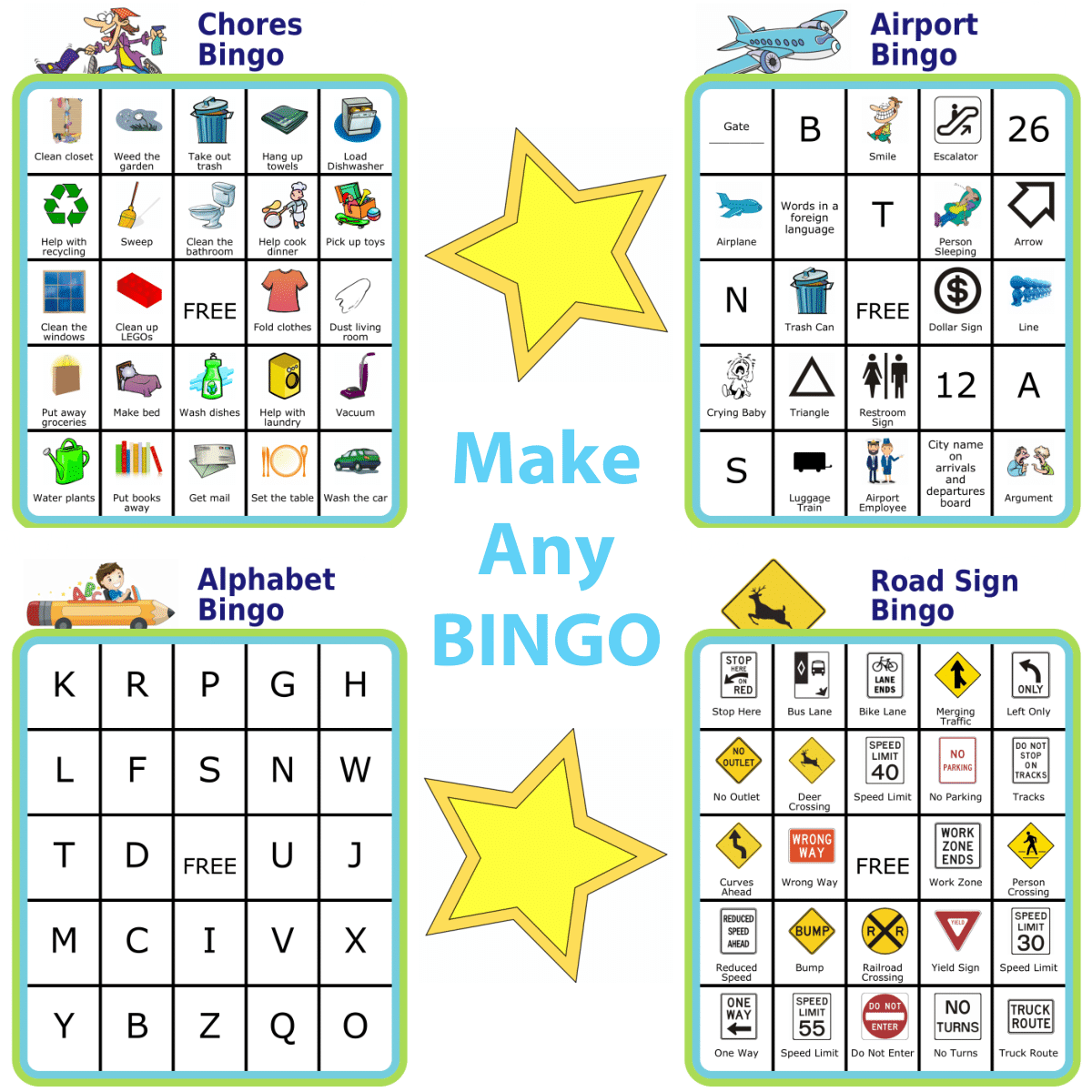 Create Unlimited BINGO Boards for Kids: Edit | Print | Go Mobile